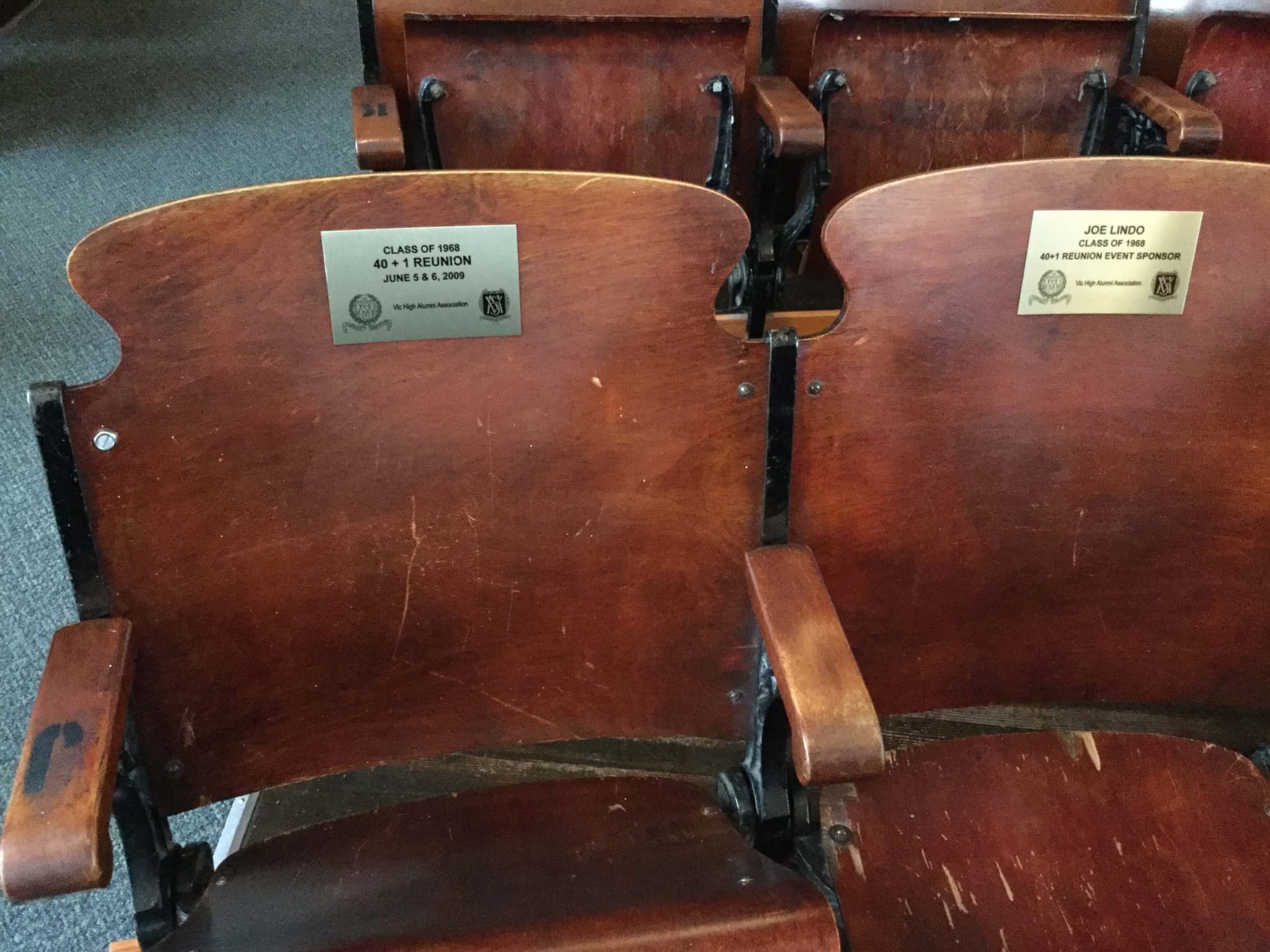 Auditorium Seat Plaques - Victoria High School Alumni Association